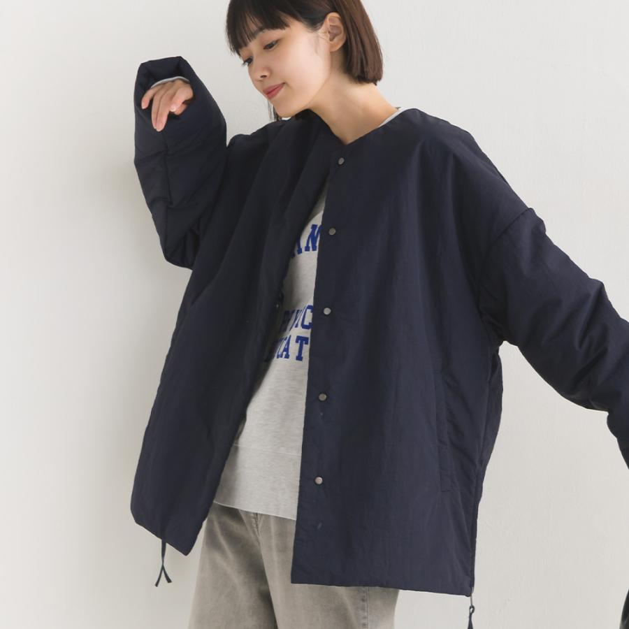 OMNES 撥水加工ステッチレスサイドZIPコート レディース 中綿 ノーカラー ジャケット アウター 軽量 カジュアル 防寒 秋冬 中綿入り :7122-7140:HAPTIC ヤフー店 ...