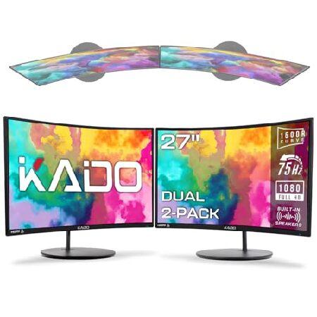 Kado Dual Monitor Setup - 2-Pack 27" Curved 1500R 1920x1080 Computer ...
