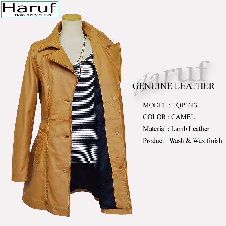 Haruf レザーコート レディース 本革 ラムレザー チェスターコート レザージャケット 革ジャン 革コート シンプル おしゃれ ブランド レディースコート 秋冬 : Haruf ...
