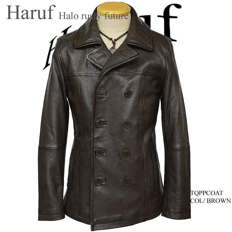 Haruf レザージャケット メンズ 本革 レザーコート ピーコート p Haruf レザージャケット メンズ 本革 レザーコート ピーコート p