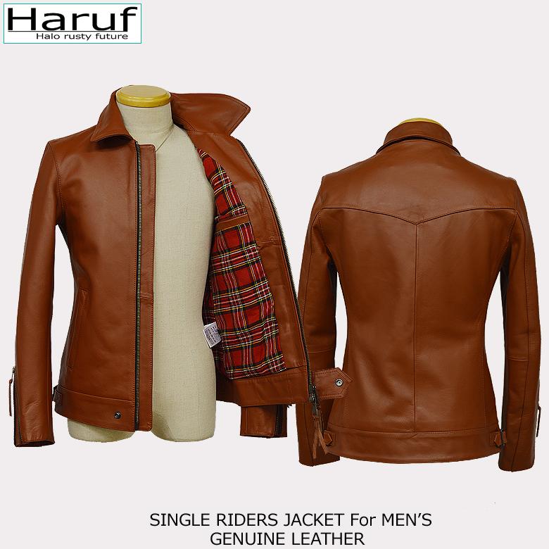 Haruf レザー ライダースジャケット 革ジャン 本革 レザージャケット メンズ ジャケット シンプル おしゃれ レザーライダース バイク ブランド 秋冬 : Haruf Leather ...