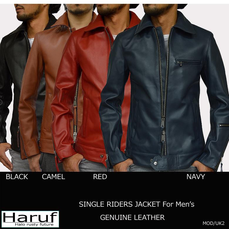 レザー ライダースジャケット 革ジャン 本革 レザージャケット メンズ 本革 ジャケット シンプル おしゃれ レザーライダース バイク ブランド 秋冬 :UK2CAM:Haruf ...