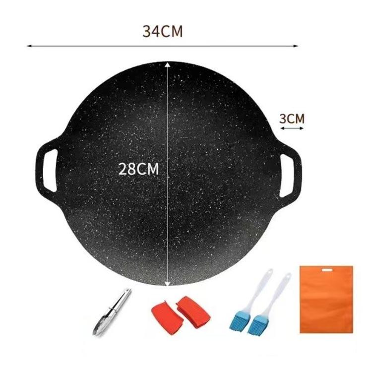 グリドル 鉄板 丸型 IH対応 34cm/36cm/38cm/40cn グリル グリルパン 直火対応 ガスコンロ 丸形 ステーキ 焼肉 BBQ アウ :lovew305385:ハルハショップ ...