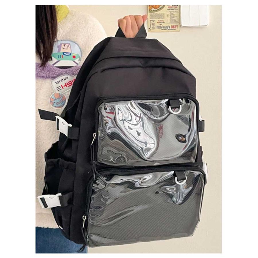 痛バ 痛バッグ リュック a4 大きめ 痛リュック クリアバッグ 透明 リュックサック バックパック 大容量 透明バッグ 見せバッグ 缶バッジ 推し活 : zyz8226 : ハルハショップ ...