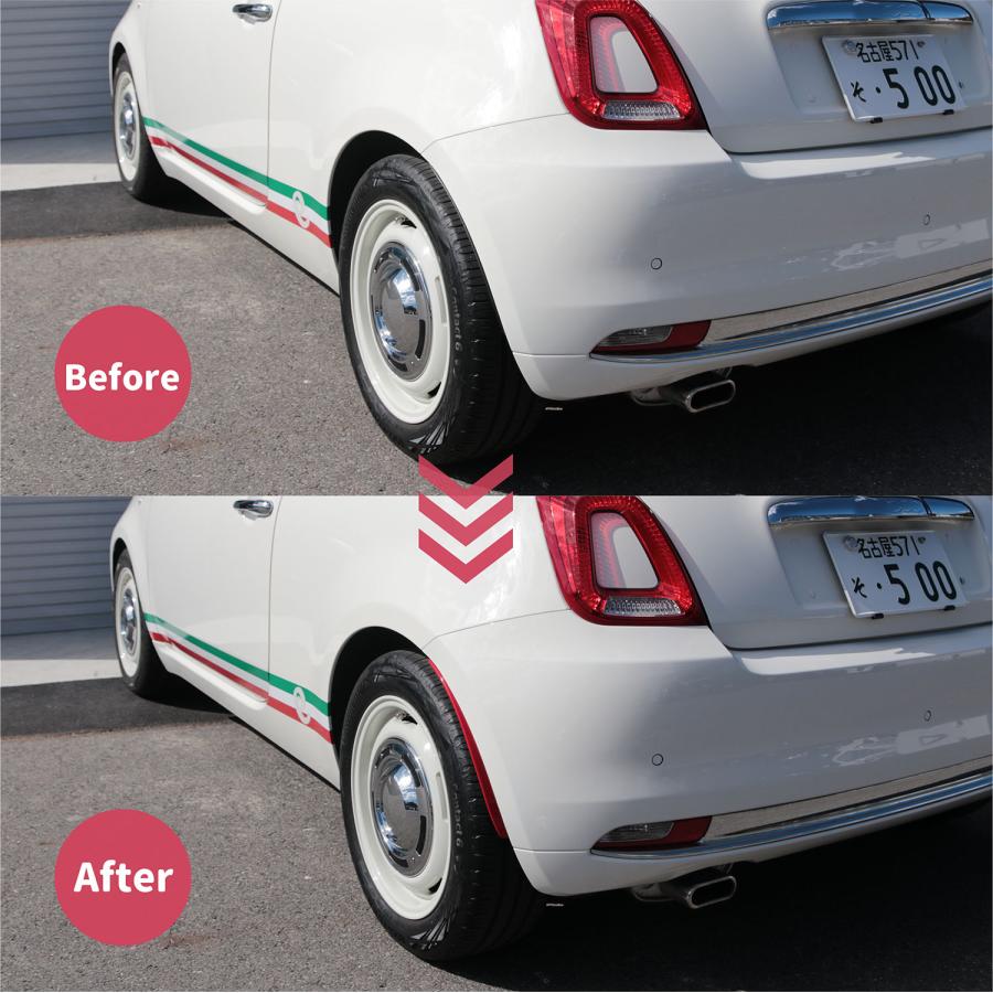 【イブデザイン オリジナル商品】フィアット500 シリーズ1〜6専用 フェンダーアーチカバー 「チンクエ アーチ」 FAF-G&R ...