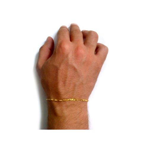 14k Yellow Solid Gold Figaro Chain Bracelet, 1.9mm, 7"【並行輸入品 ...