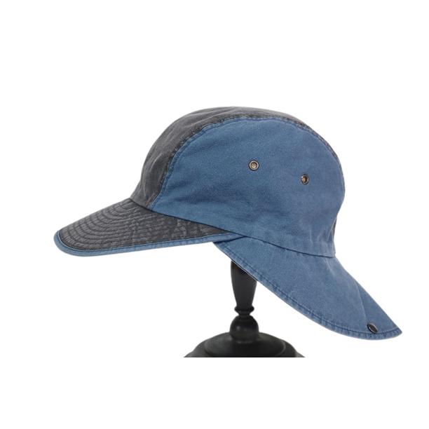 上げ下げできる日よけつき MISTRALミストラル バイカラー キャップ フランス製 ストーンウォッシュ 綿 57 59 61cm ...