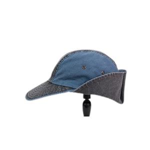 上げ下げできる日よけつき MISTRALミストラル バイカラー キャップ フランス製 ストーンウォッシュ 綿 57 59 61cm ...