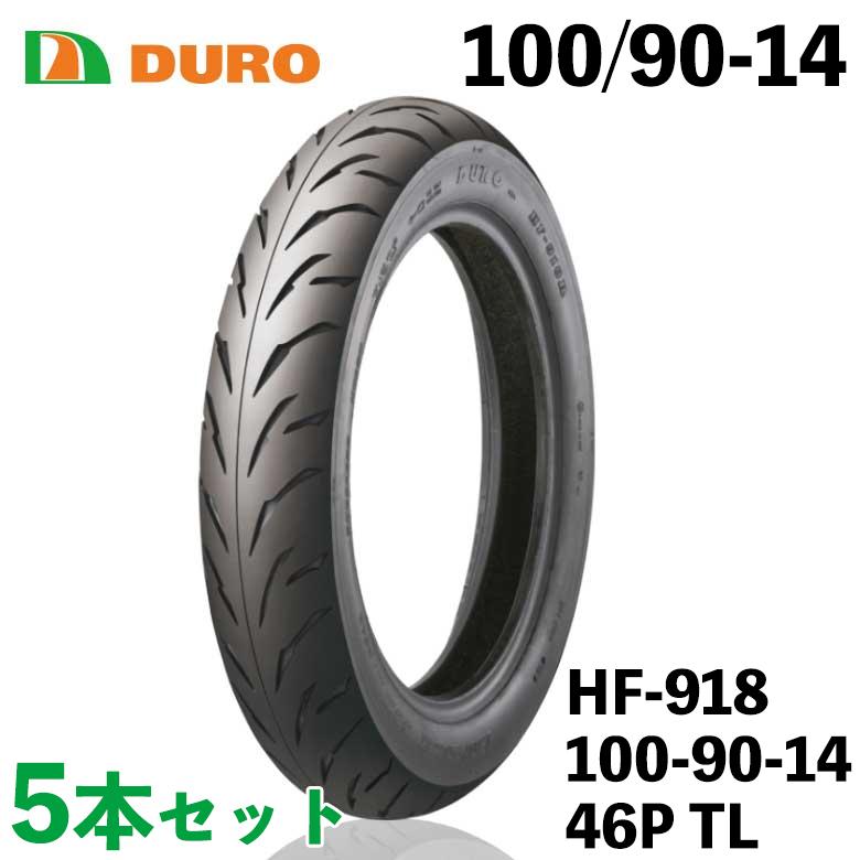 【5本セット】スクータータイヤ 100 90-14 DURO HF918 57P TL デューロ 100 90-14 ...