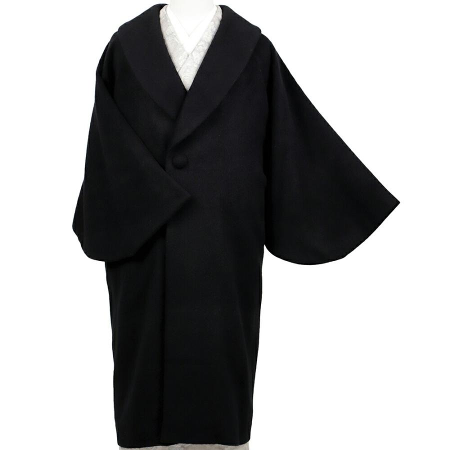 和装コート ブラック 黒地 アルパカ混 ロング フリーサイズ へちま衿 布四季庵 fushikian 着物 防寒 厳寒 秋冬 おしゃれ 可愛い No.3-0730 : 3-0730 ...