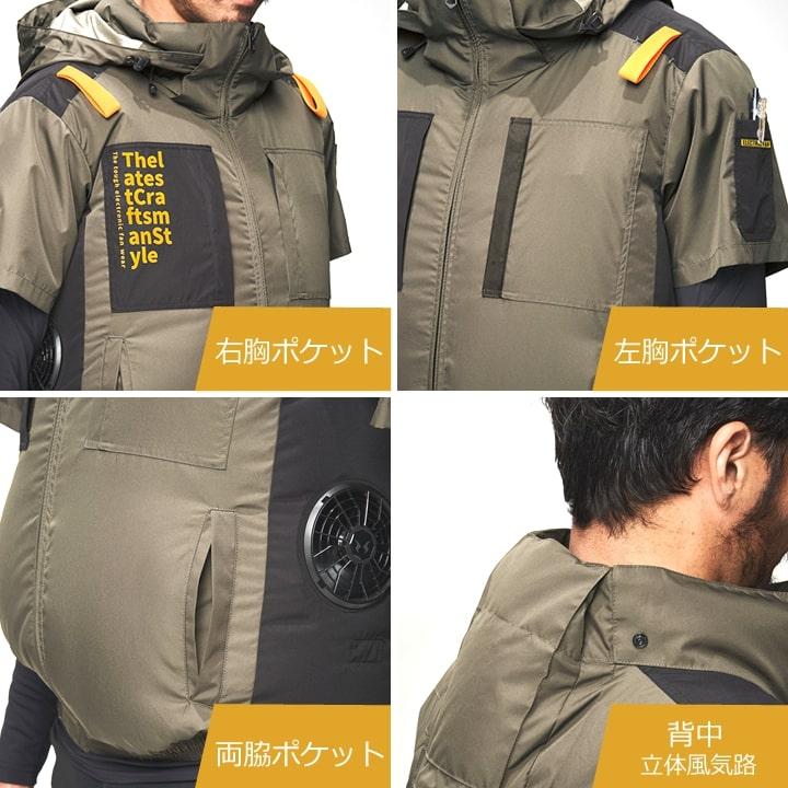 即日発送 空調ウェア 空調風神服 サイドファン 半袖ブルゾン 服のみ ファン対応 7745 撥水 男女兼用 熱中症対策 電動ファン対応作業服 作業服 アタックベース : 作業用品の服部 ...