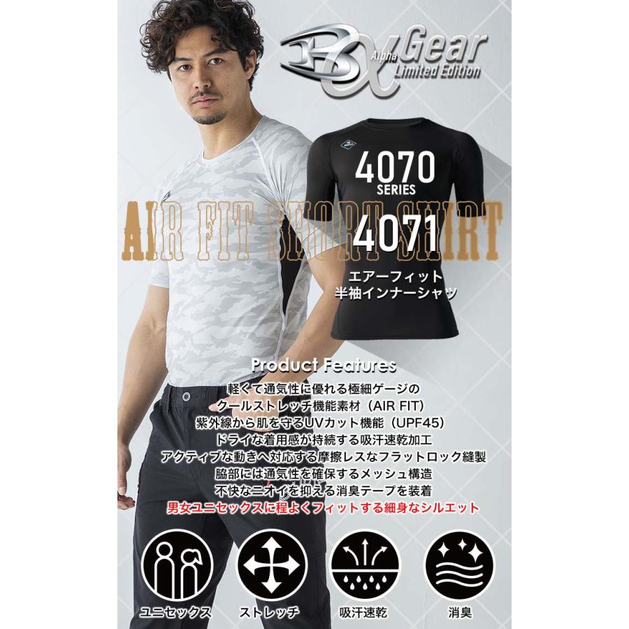 バートル インナーシャツ 半袖 夏用 4071 メッシュ UVカット 消臭テープ付き 吸汗速乾 春夏 コンプレッション 男女兼用 スポーツ 作業服 BURTLE【即日発送】 :burtle ...