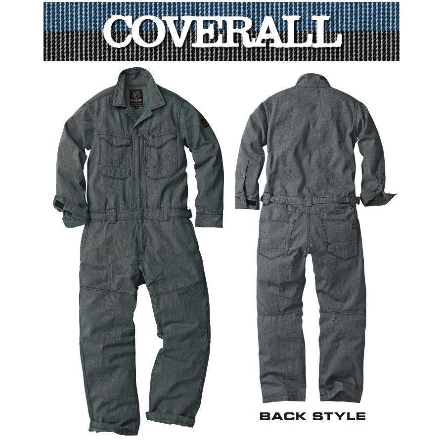 つなぎ服 イーブンリバー つなぎ おしゃれ GS-3000 メンズ ヒッコリー ヒッコリーストライプ GS3000 作業服 つなぎ ダンス【4L-5L】 :even-GS-3000-b:作業用 ...