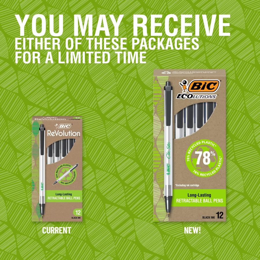 BIC ビック(Bic) ボールペン エコリューションズ クリックスティック 1 mm 油性 黒 12本入り ECSBLK-B12 : 葉月Yahoo!店 - 通販 - Yahoo!ショッピング