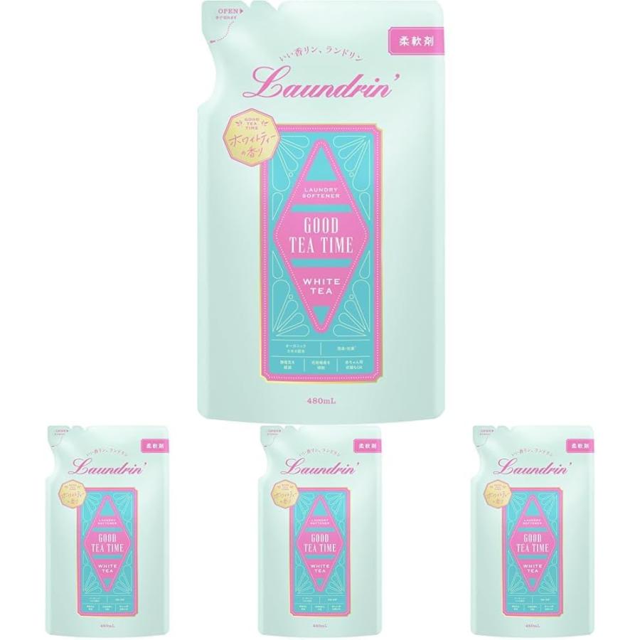 Laundrin' ランドリン 柔軟剤 ホワイトティーの香り 詰め替え 480ml (× 4) : 葉月Yahoo!店 - 通販 - Yahoo!ショッピング