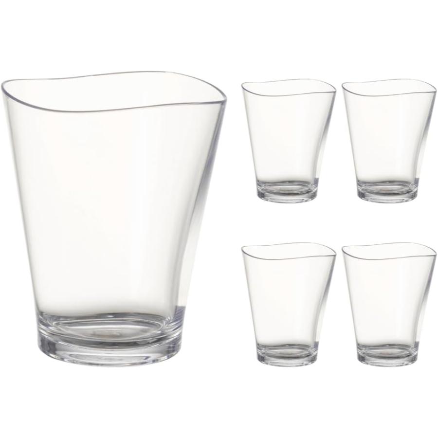 Plakira プラキラ 割れない グラス 5個入り コップ 240ml 電子レンジ 食洗機 対応 日本製 アウトドア 子ども ホームパーティ レストラン 01) 透明 クリア S:240ml ...