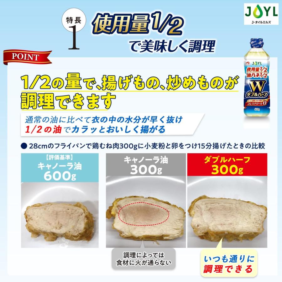 JOYL（ジェイオイル） ダブルハーフ サラダ油 使用量1/2 コレ0 味の素 J-オイル 900g ペット 2本 : 葉月Yahoo!店 ...