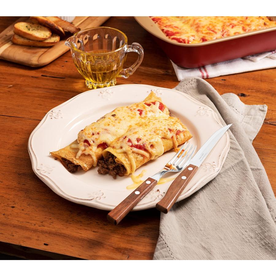 TRAMONTINA トラモンティーナ トラディショナル 高耐久天然木柄ステーキナイフ21cm 3本セット 3度の熱処理加工ナイフ 軽量 耐久性 ブラジル製 22200/305 : 葉月 ...