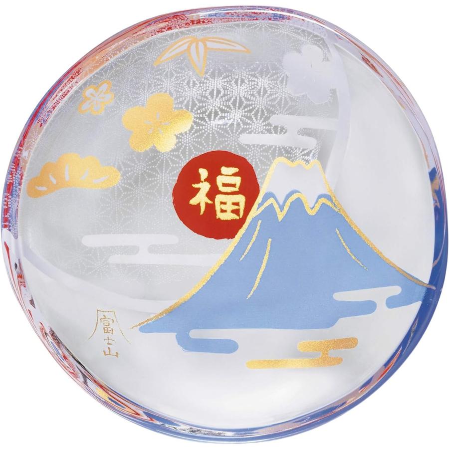 ADERIA アデリア 小皿 ガラスプレート めでたmono 富士山 丸皿/豆皿/直径約9cm 日本製 化粧箱入 誕生日 ギフト プレゼント ...