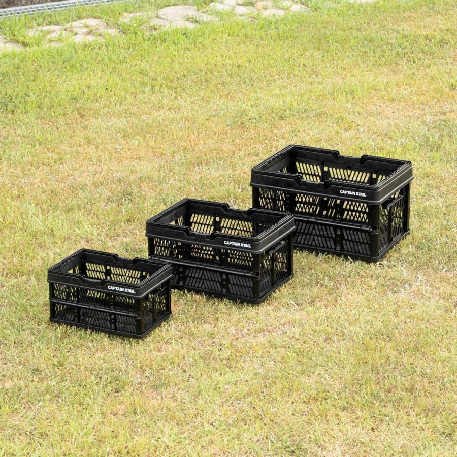 CAPTAIN STAG キャプテンスタッグ(CAPTAIN STAG) 折りたたみ コンテナ カゴ フォールディング ハンディ 取っ手付き ...