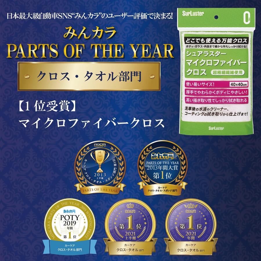 Surluster(シュアラスター) 洗車用品 マイクロファイバークロス S-132 40×40cm クリーナーやコーティングの仕上げに 新パッケージ 単品 : 葉月Yahoo!店 - 通販 ...