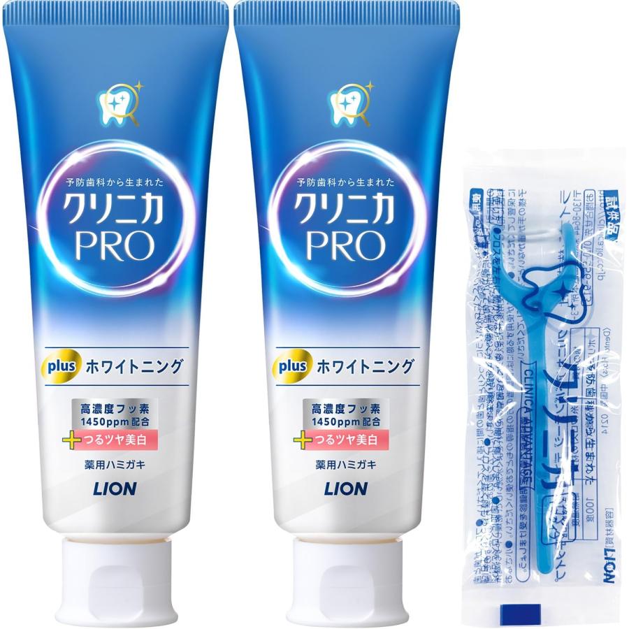 クリニカ PRO [医薬部外品] ホワイトニング ハミガキ リフレッシュミント 歯磨き粉 フッ素 95g×2個+フロス付き : 葉月Yahoo!店 - 通販 - Yahoo!ショッピング