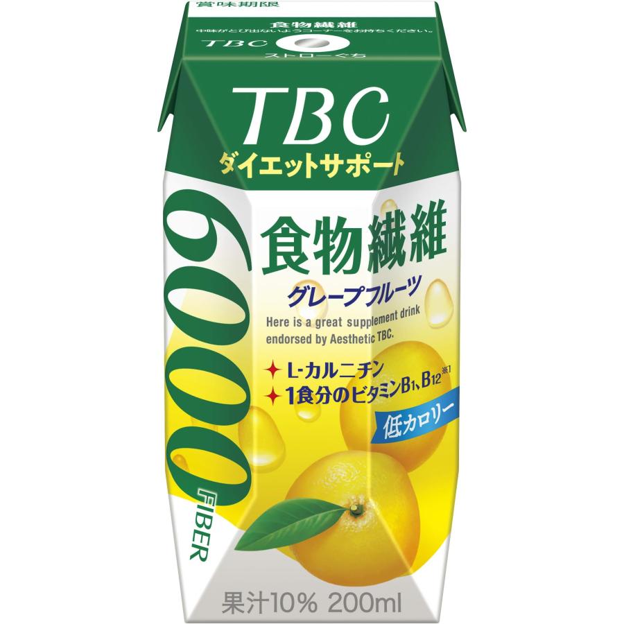 森永乳業 TBC ダイエットサポート 食物繊維 グレープフルーツ 200ml [ 低カロリー L-カルニチン ビタミン 紙パック ドリンク 飲み物 常温保存 ]×24本 : 葉月Yahoo!店 ...