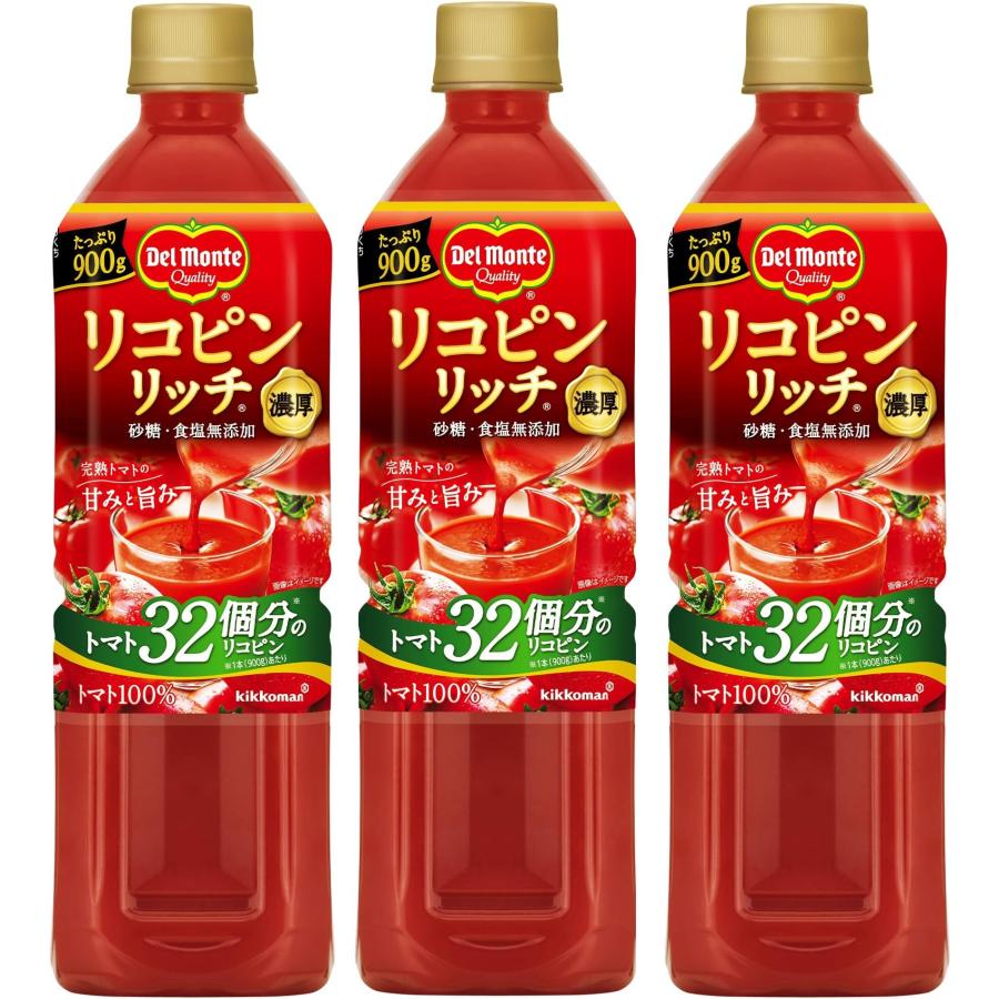 kikkoman（キッコーマン） (デルモンテ飲料) リコピンリッチ トマト飲料 900g×3本 : 葉月Yahoo!店 - 通販 - Yahoo!ショッピング