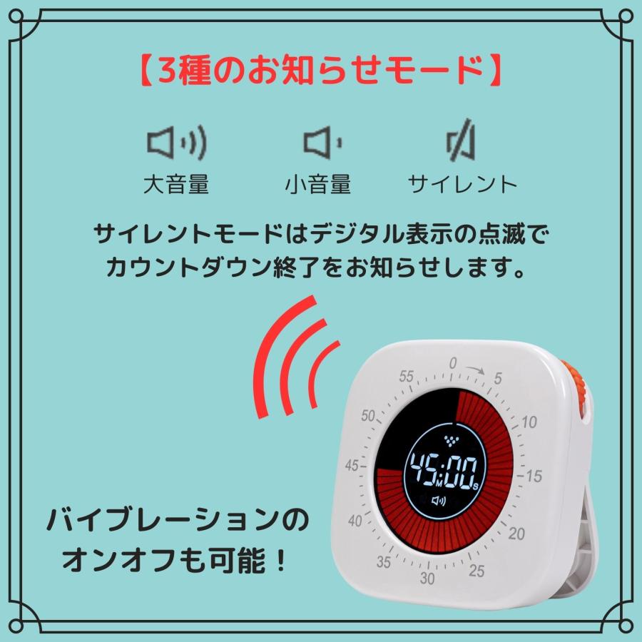 HATUSOKU デジタルビジュアルタイマー TM03 スタンド・マグネット付き 勉強タイマー 学習タイマー デジタルタイマー サウンドモード ...
