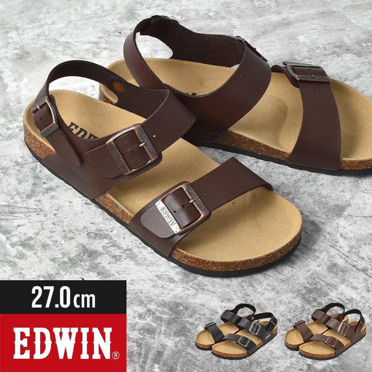 EDWIN サンダル エドウィン メンズ かかと付き EB1002 カジュアル 春 夏用 靴 疲れない 27cm 歩きやすい コンフォートサンダル 黒 ブラウン : hauhau - 通販 ...