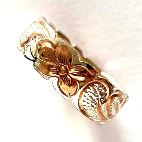 ホワイトデー 指輪 リング ハワイアンジュエリー シルバー925 6mm 幅 プルメリア ピンクゴールド : ハワイショップ ハウオリ - 通販 - Yahoo!ショッピング