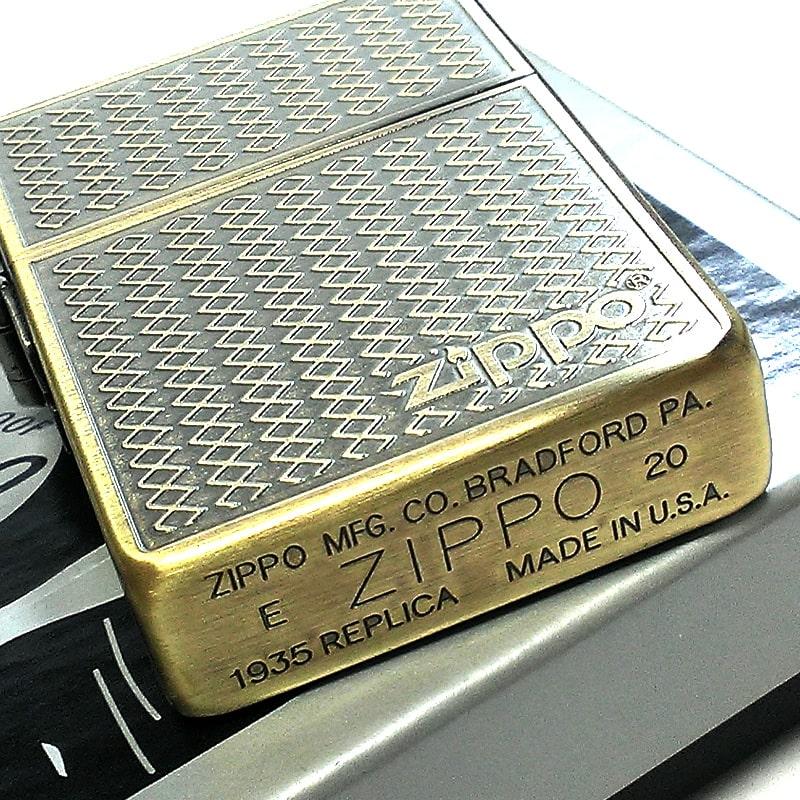 ZIPPO おしゃれ 1935 復刻レプリカ グリルメッシュ アンティークブラス 両面加工 エッチング彫刻 ジッポ ライター 3バレル : Zippoタバコケース喫煙具のハヤミ - 通販 ...