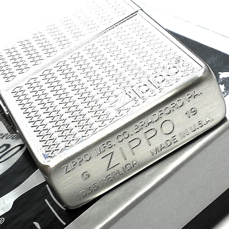 ZIPPO ライター 1935 復刻レプリカ グリルメッシュ ニッケルサテン 両面加工 エッチング彫刻 アンティークシルバー ジッポ : Zippoタバコケース喫煙具のハヤミ - 通販 ...