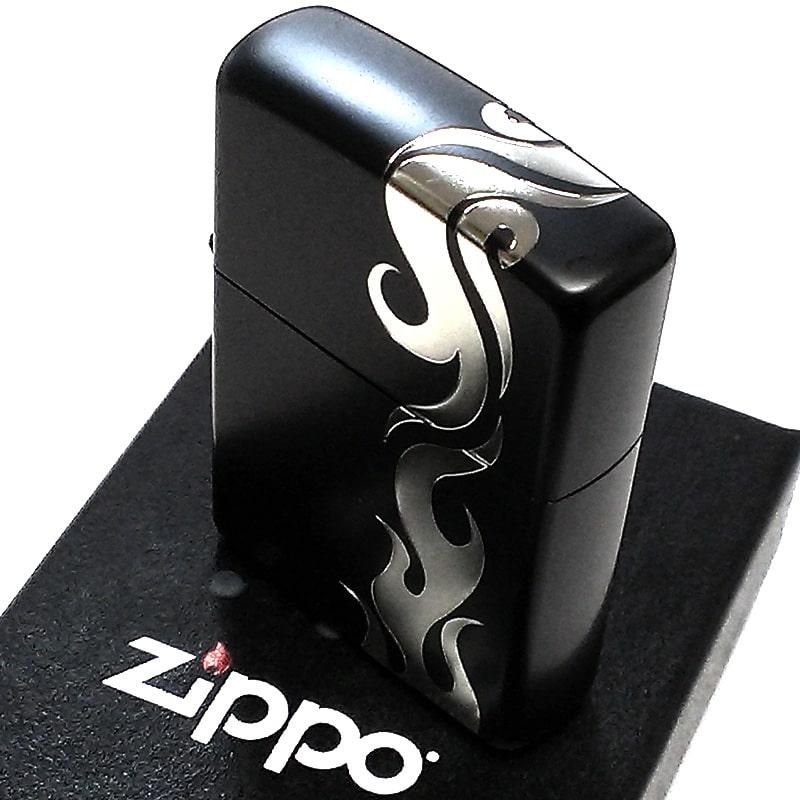 ZIPPO ライター トライバル タトゥー ジッポ TRIBAL TATTOO シルバー 黒銀 3面連続彫刻 ブラック おしゃれ かっこいい シンプル : Zippoタバコケース喫煙具のハヤミ ...