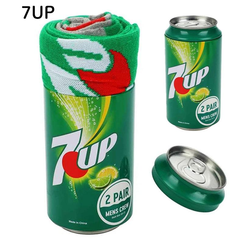 アメリカン レトロ 靴下 かわいい クラッシュソーダ 7UP 選べる ソックス 2足セット 2P 缶 小物入れ おしゃれ セブンアップ ハイク ...