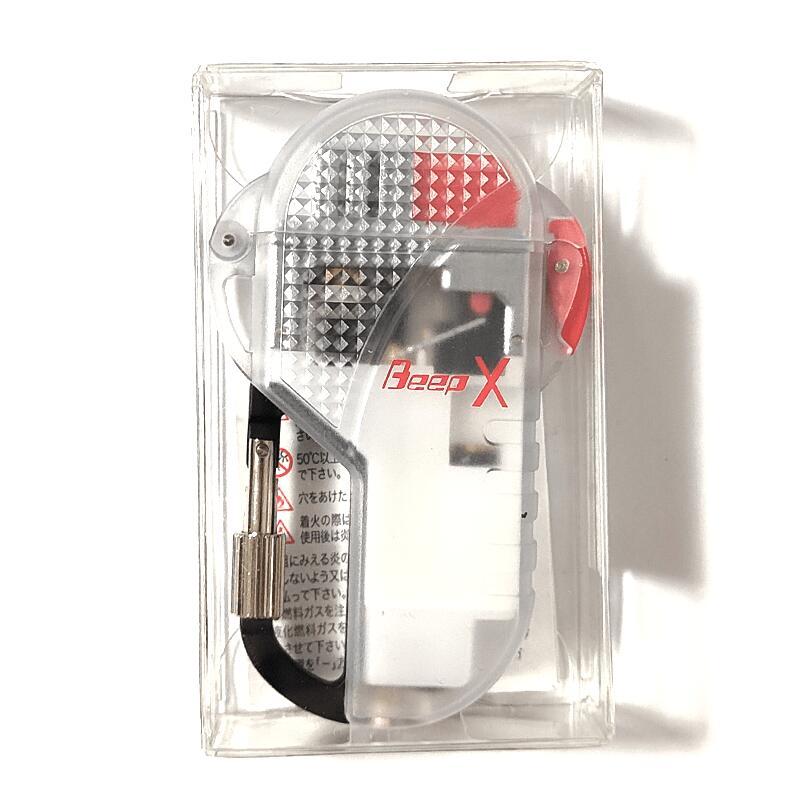 ガスライター ターボ BeepX ビープテン 5カラー 赤 青 アウトドア 黒 クリア ブラック 蓄光 ブルー レッド 屋外 ガス補充式 ...