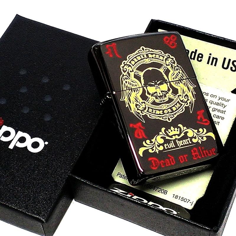 ZIPPO 特価品 デッドオアアライブ ブラックジェネレーション ジッポ かっこいい ライター ハード 黒金 赤 鏡面仕上げ 23k ...