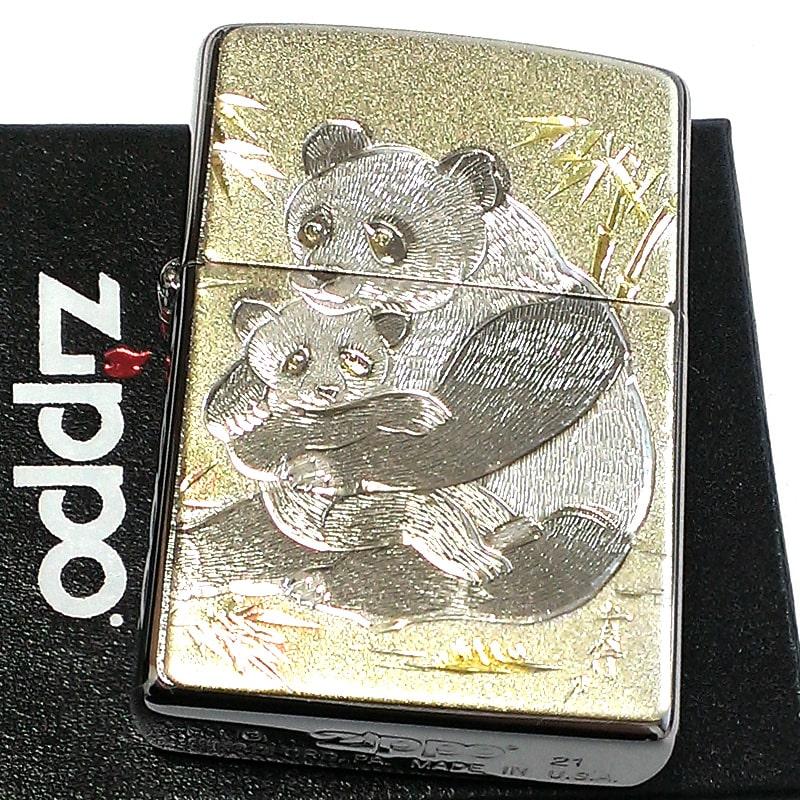 ZIPPO（ジッポー） 親子パンダ ジッポ ライター 和風 日本 可愛い シルバー 銀 デンチュウバン かわいい レディース メンズ ...