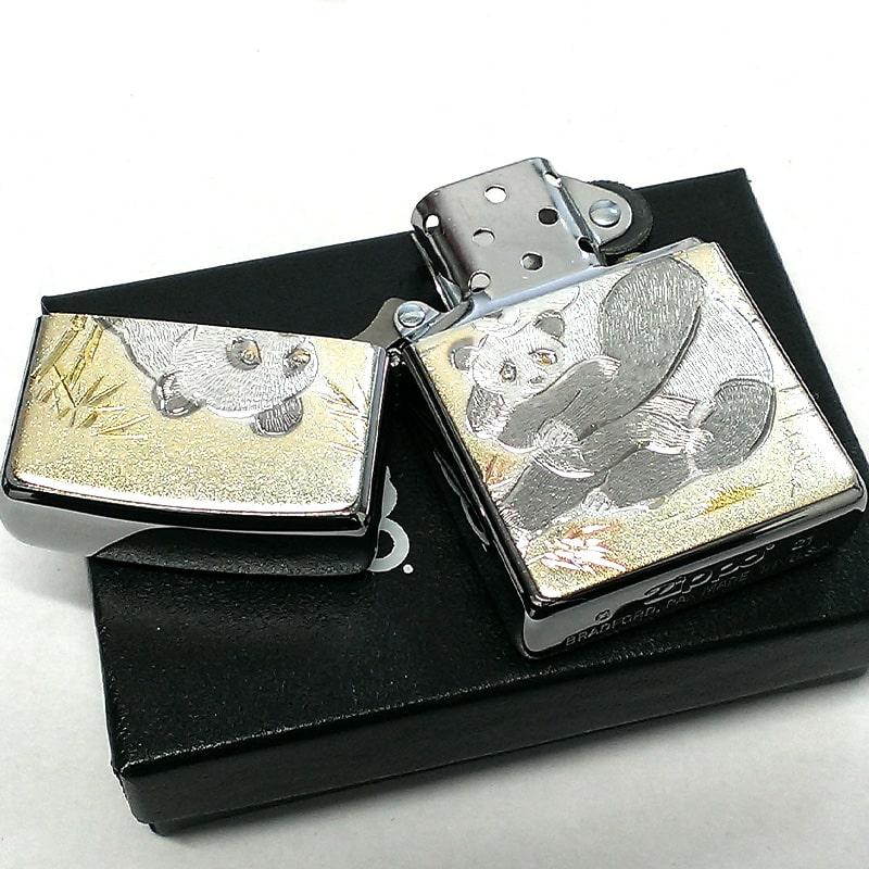 ZIPPO（ジッポー） 親子パンダ ジッポ ライター 和風 日本 可愛い シルバー 銀 デンチュウバン かわいい レディース メンズ ...