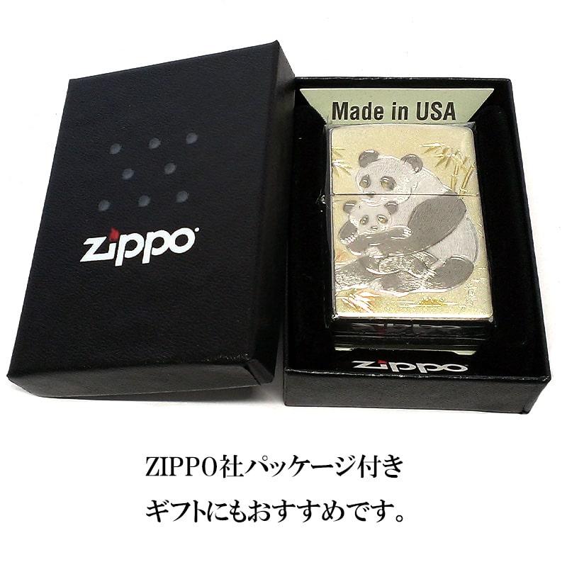 ZIPPO（ジッポー） 親子パンダ ジッポ ライター 和風 日本 可愛い シルバー 銀 デンチュウバン かわいい レディース メンズ ...