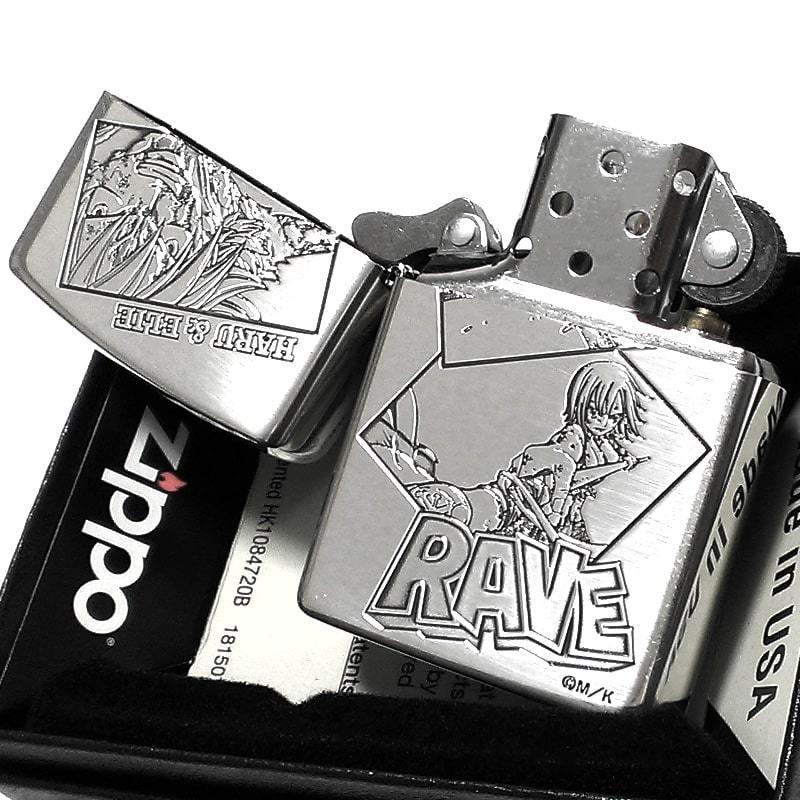 ZIPPO アニメ RAVE ハル＆エリー ジッポ ライター 真島ヒロ レイヴ シルバーイブシ キャラクター : Zippoタバコケース喫煙具 ...