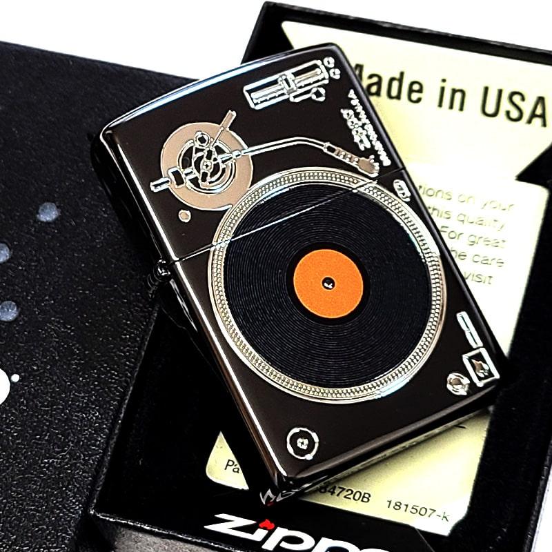 ZIPPO（ジッポー） ライター レコード ジッポ 可愛い レトロ ブラックニッケル＆シルバー 音楽 プレーヤー かわいい レディース メンズ ...