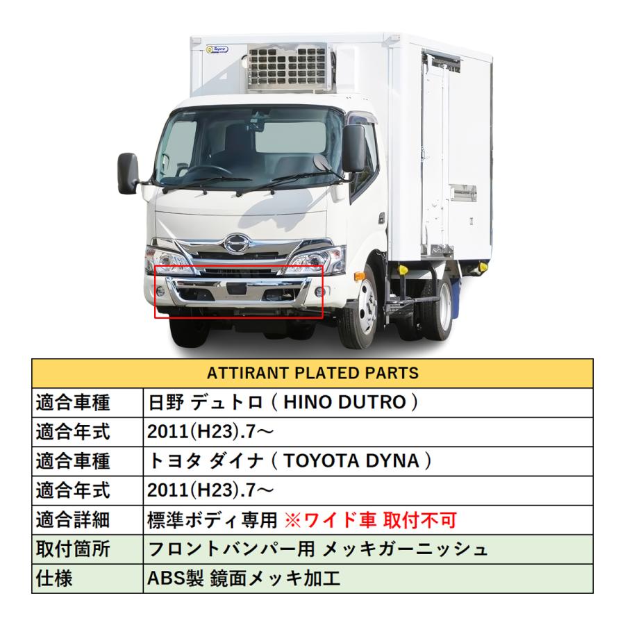 ダイナ メッキ バンパーガーニッシュ 標準車 鏡面メッキ ABS製 2011(H23).7〜 爆買 : HAYARIYA - 通販 - Yahoo!ショッピング