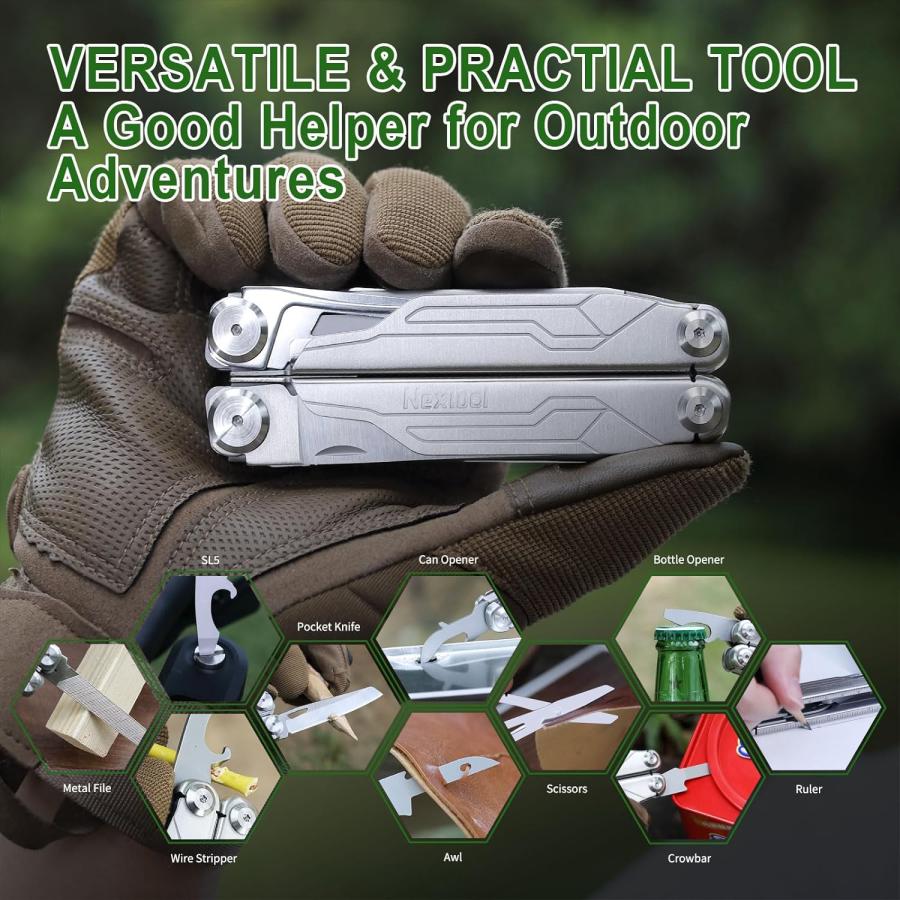 NexTool Flagship Captain マルチツール 19 in 1 ステンレス製 安全ロック付き ハサミ 缶切り ドライバー ノコギリ フラッグシップ キャプテン : ライト専門 ...