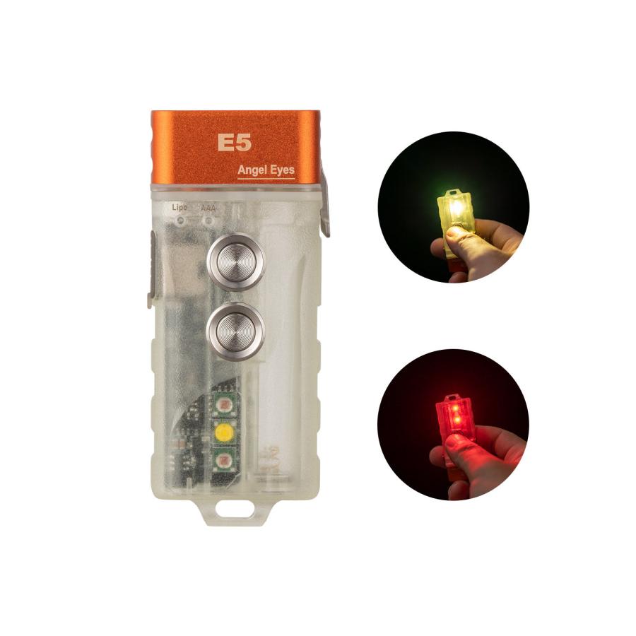 RovyVon Angel Eyes E5 キーホルダーライト EDC 700ルーメン USB-C充電式 内蔵バッテリー 単4電池使用可 蓄光 ロビーボン : ライト専門 HAYASAKI ...