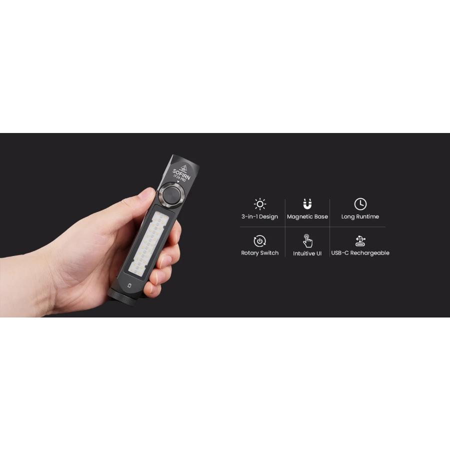 Sofirn IF24 Pro フラッシュライト 1800ルーメン USB-C充電式 ケーブル付属 ハンディライト 懐中電灯 ソフィーン ...