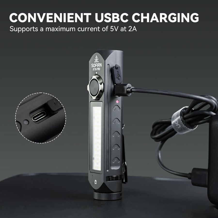 Sofirn IF24 Pro フラッシュライト 1800ルーメン USB-C充電式 ケーブル付属 ハンディライト 懐中電灯 ソフィーン ...