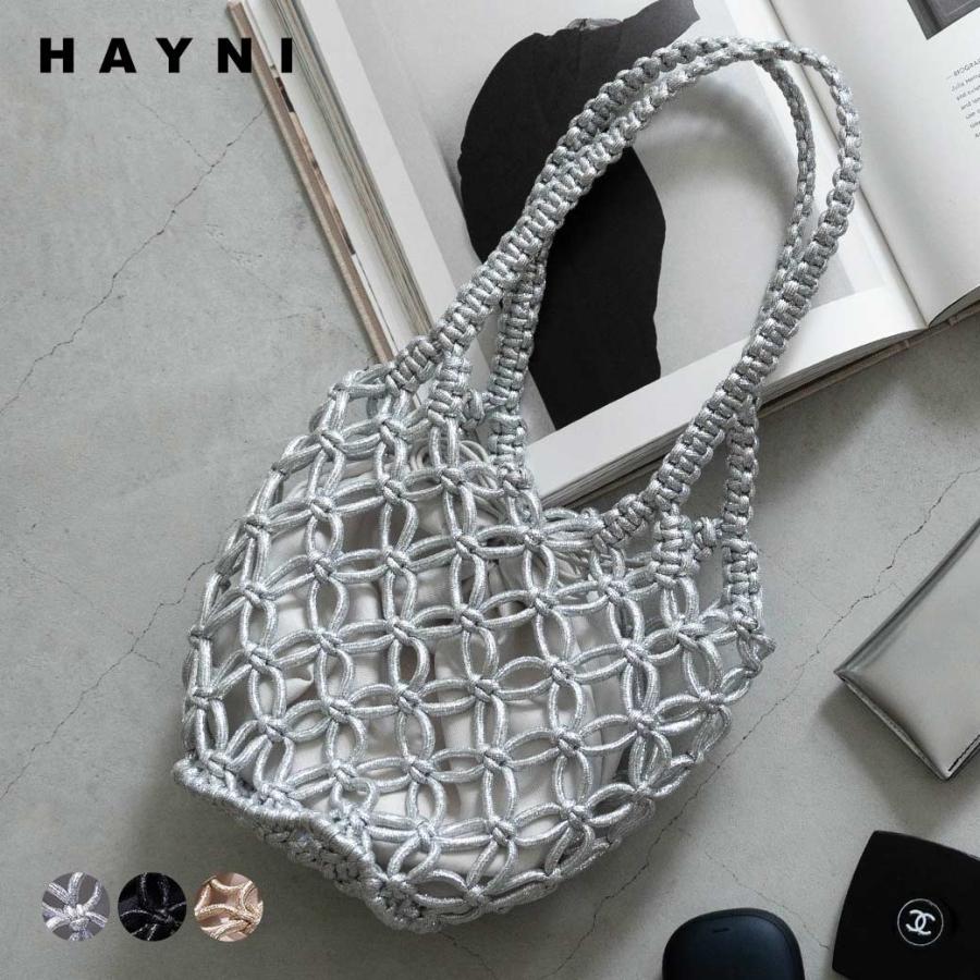 HAYNI トートバッグ レディース かごバッグ「Luminossa ルミノサ」ハンドバッグ 巾着付き ナイロン メタリック 編み 大人 軽い おしゃれ ブランド ギフト : バッグブランド ...