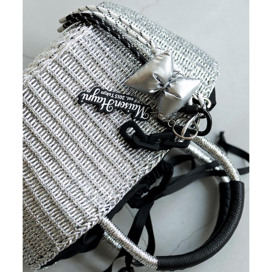 HAYNI 「5/9(20時)から早割」かごバッグ レディース「Rufle ルフレ」メタリック チャーム付 編み 大人 軽い おしゃれ ...