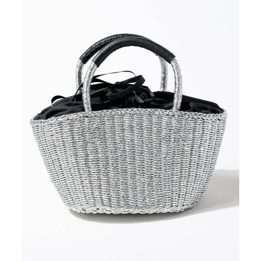 HAYNI 「5/9(20時)から早割」かごバッグ レディース「Rufle ルフレ」メタリック チャーム付 編み 大人 軽い おしゃれ ...